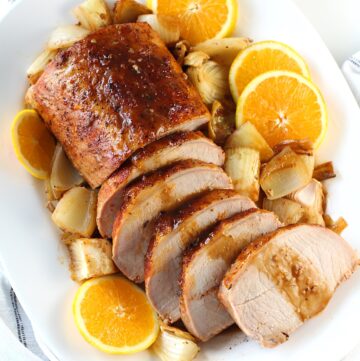 Pork Ribeye Roast with Garlic Ginger Orange Sauce - Easy Brazilian Food